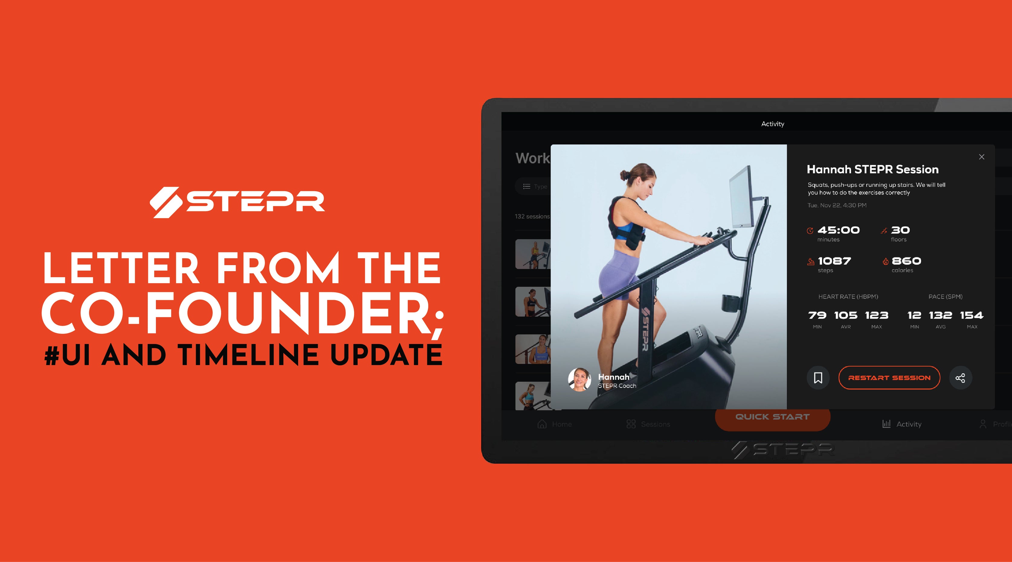Letter from the Co-Founder; #UI and Timeline Update – STEPR